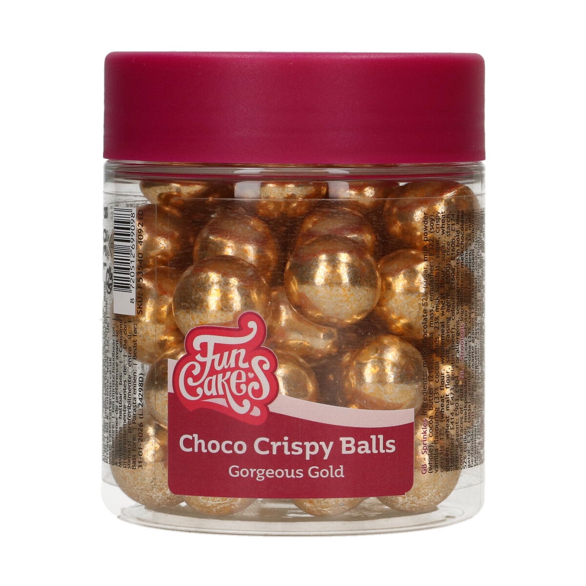 FunCakes Boules Choco Croustillantes Metallic Gold 130g