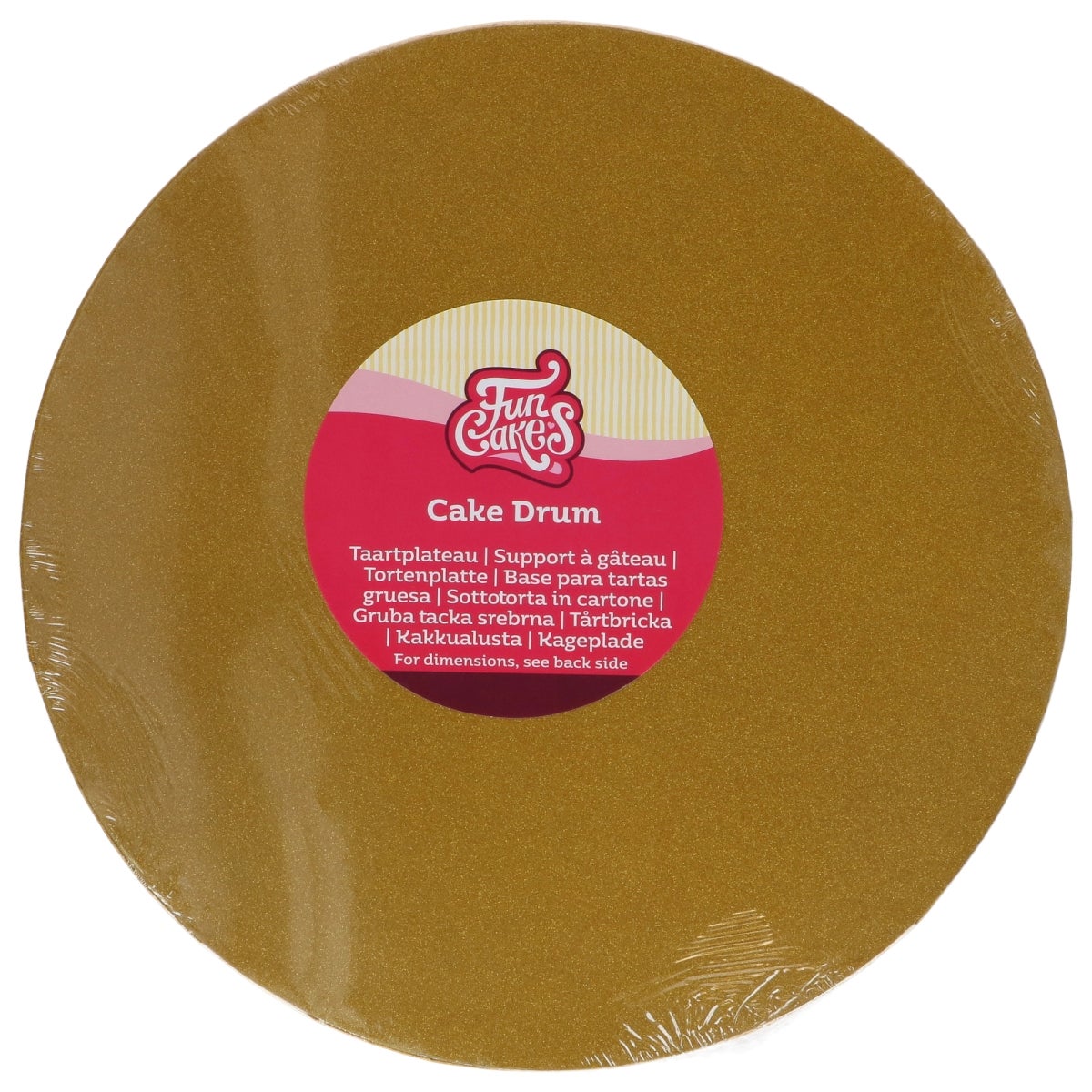 FunCakes Cake Drum Rond Glanzend Goud Ø25cm
