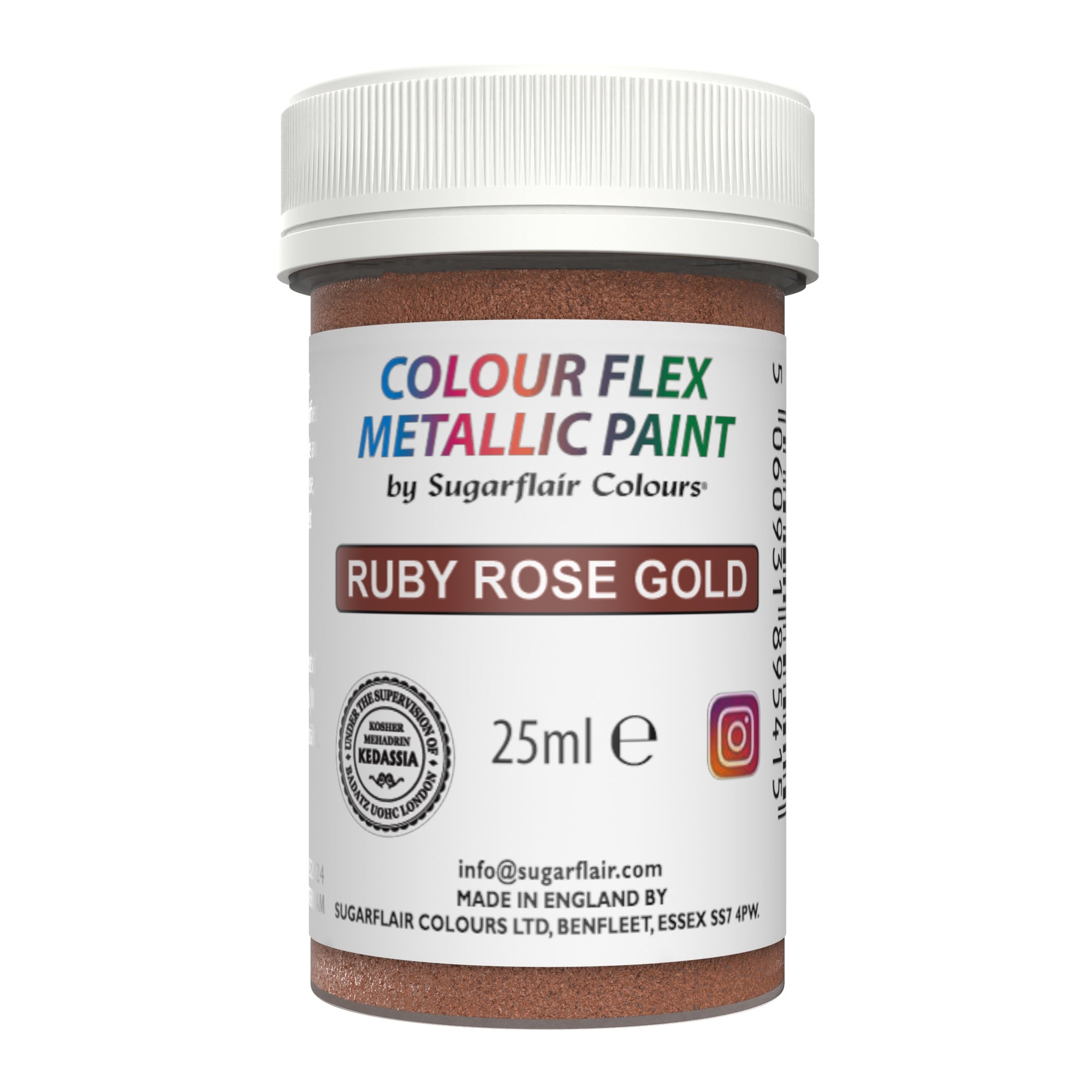 Sugarflair Eetbare Metallic Verf - Robijnrood Goud 25ml