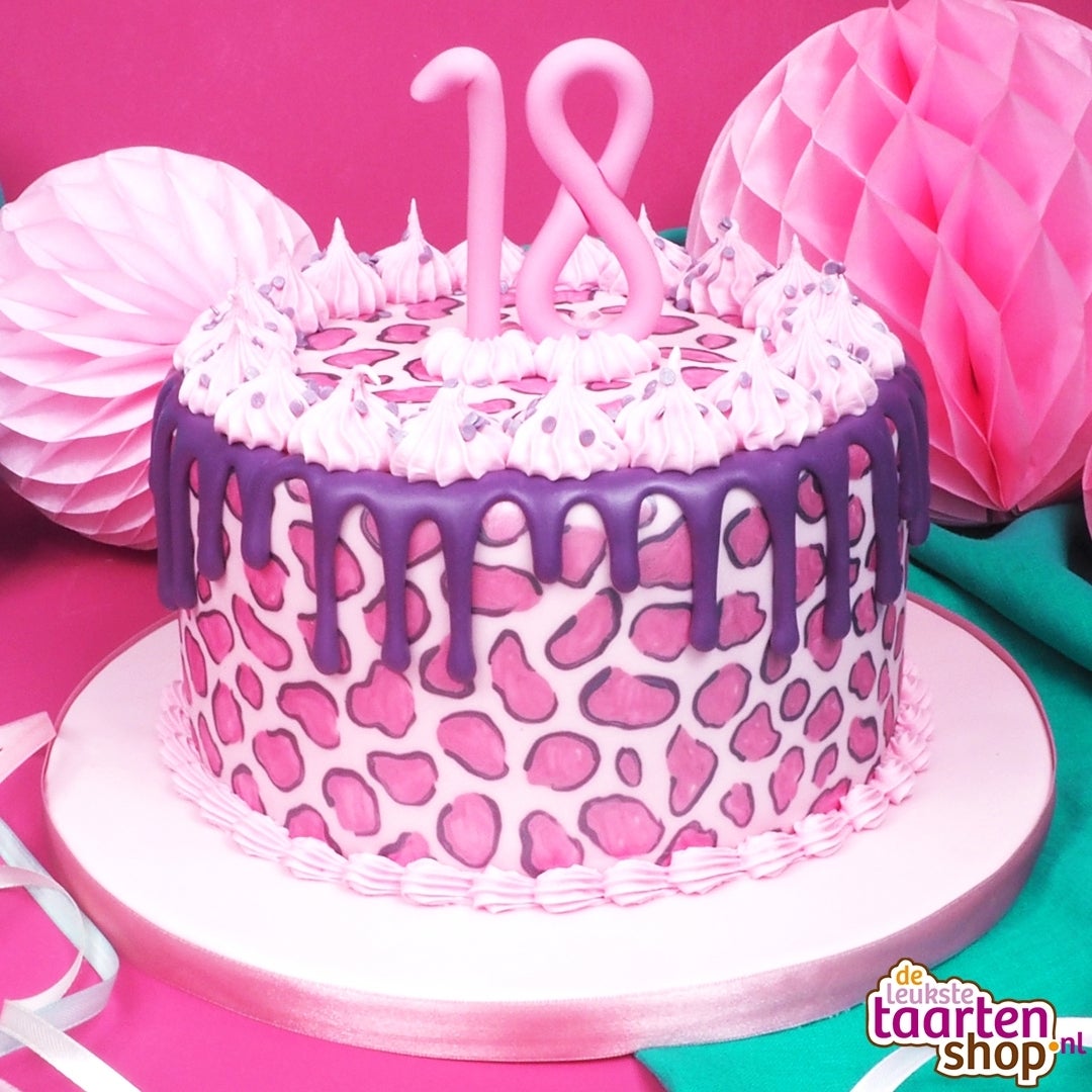 Recipe: Leopard print drip cake